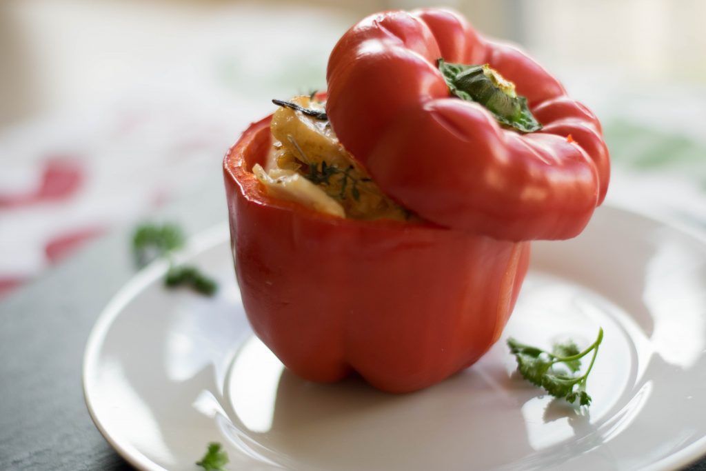 Roasted Stuffed Peppers - Clare Goldfinch